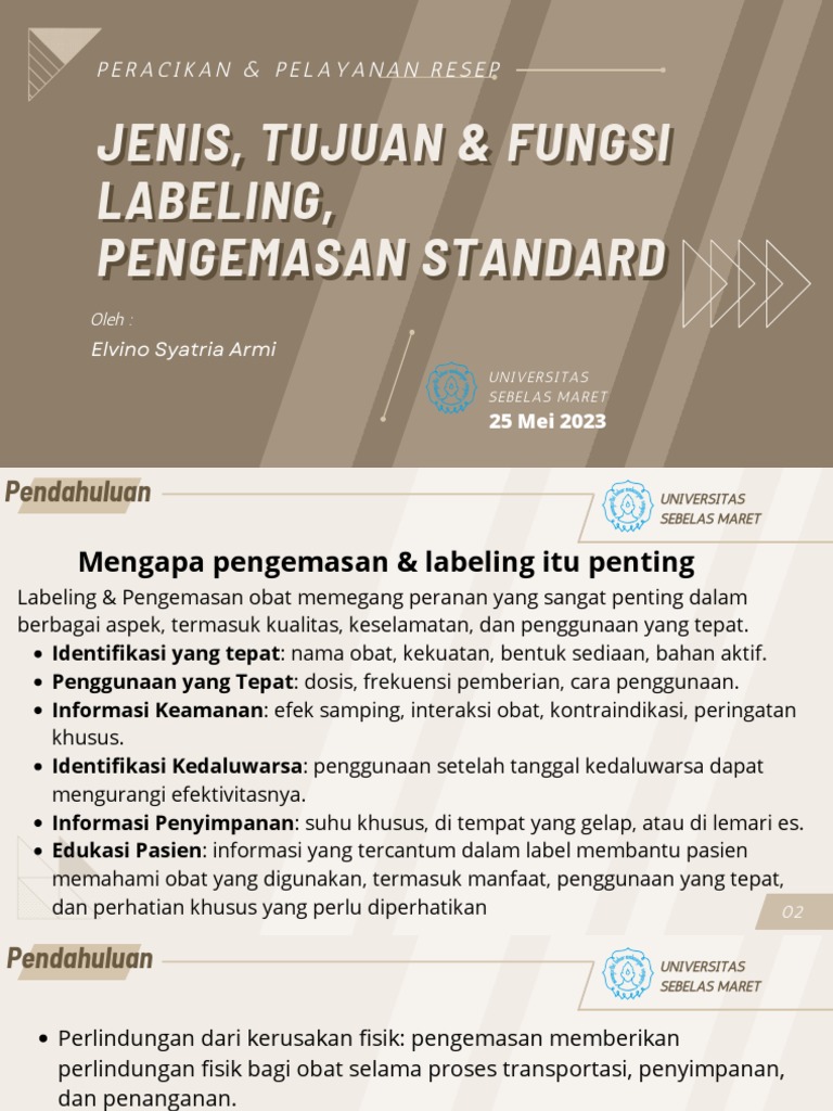 Jenis, Tujuan & Fungsi Labeling, Pengemasan Standr | PDF