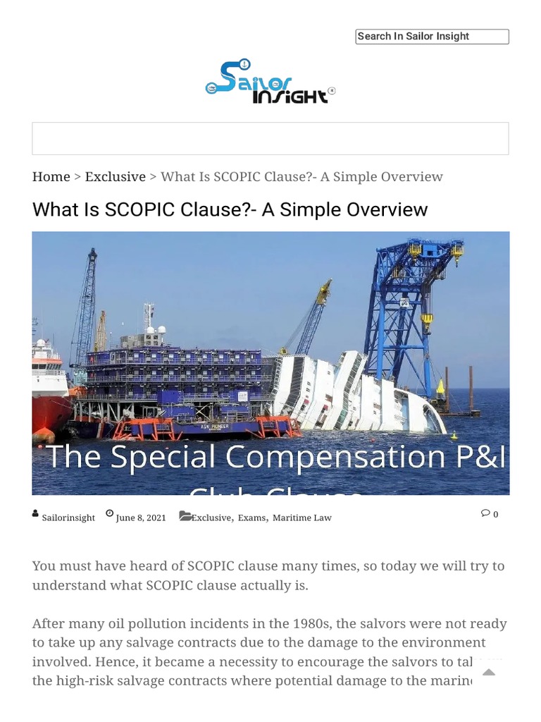 What Is SCOPIC Clause - A Simple Overview - Sailorinsight | PDF ...