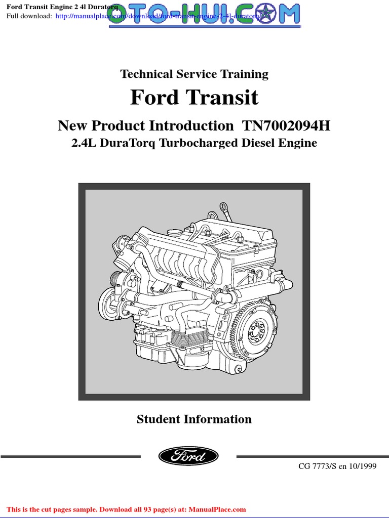 Ford Transit 2.4L DuraTorq Engine Guide | PDF | Automotive Industry ...