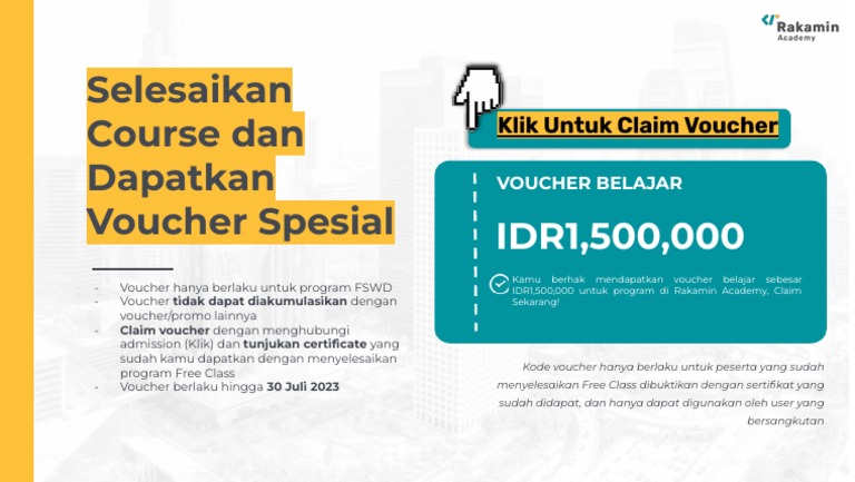 Voucher Belajar Free Class Bootcamp FSWD | PDF