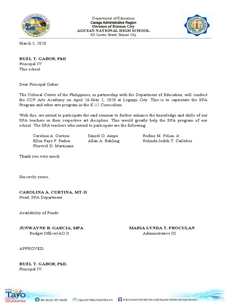 Letter of Intent (Seminar) | PDF