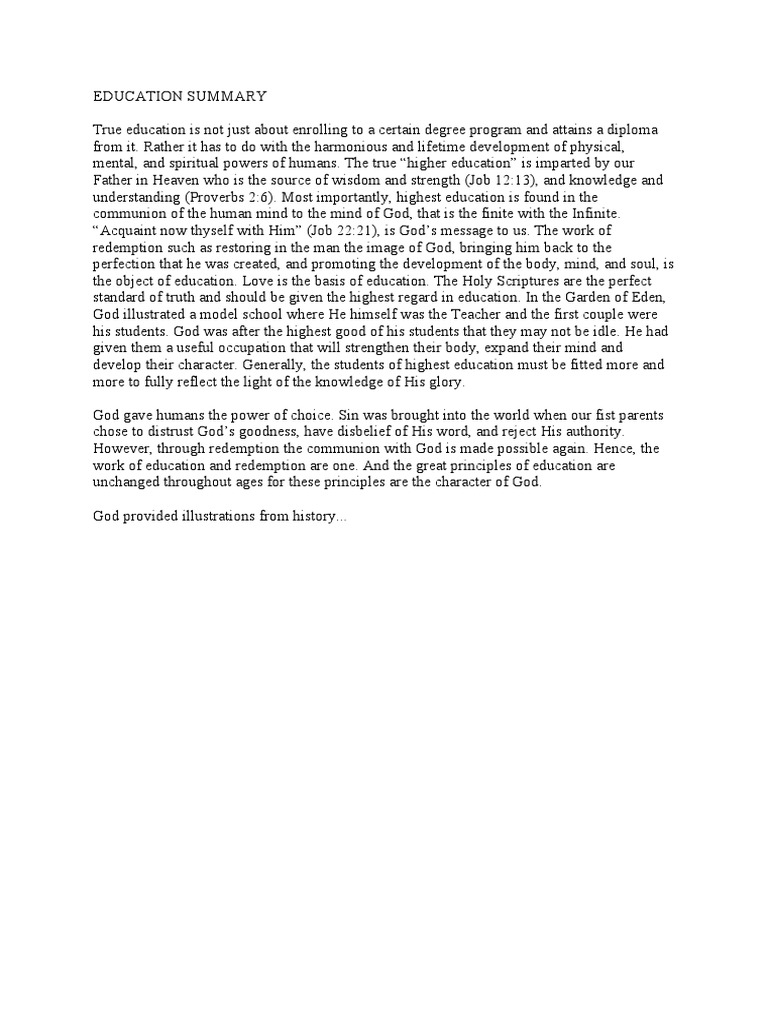 Education Summary | PDF