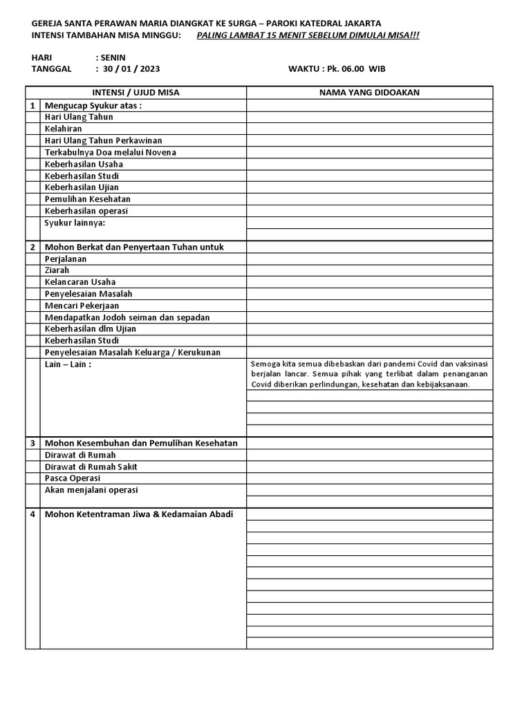 01 Intensi Misa Harian 30-5 | PDF