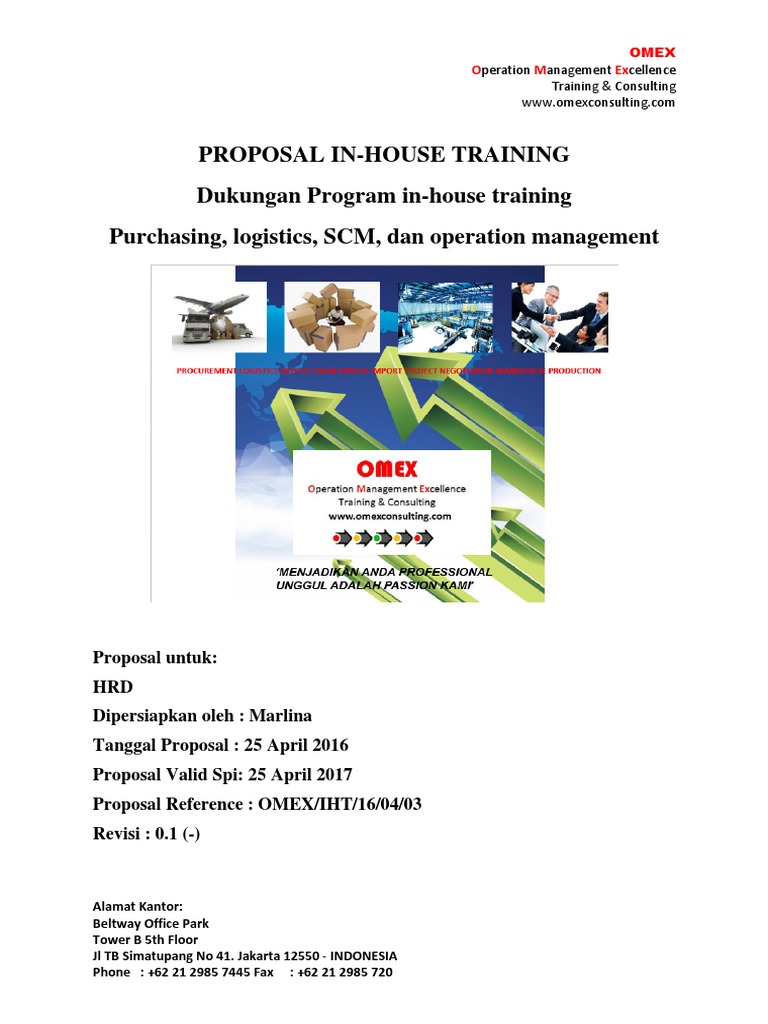 TRAINING PROPOSAL Inhouse Training 2016 | PDF | Supply Chain Management | Supply Chain