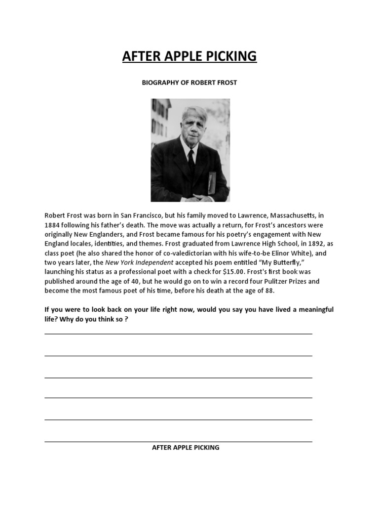 After Apple Picking | PDF