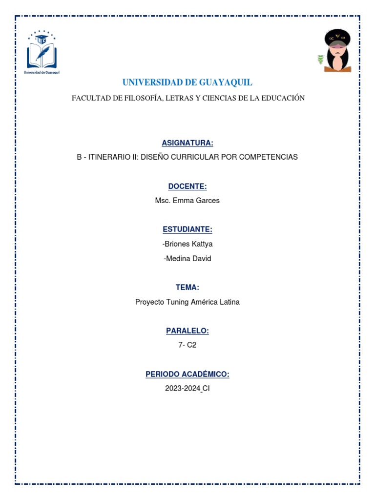 Proyecto Tuning América Latina Pdf Plan De Estudios Modificación