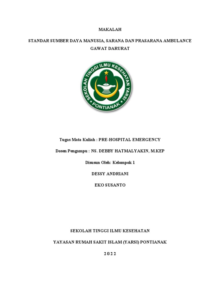 Makalah Prehos Ambulan Kelompok I | PDF