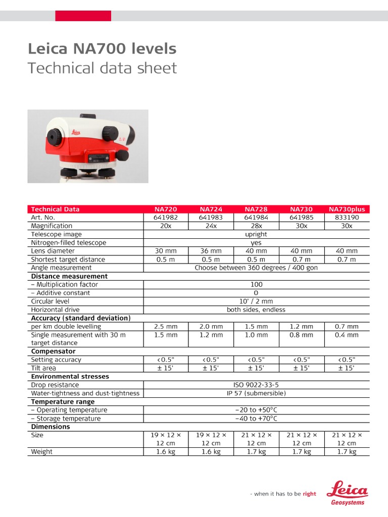 Leica NA700 Levels DS | PDF