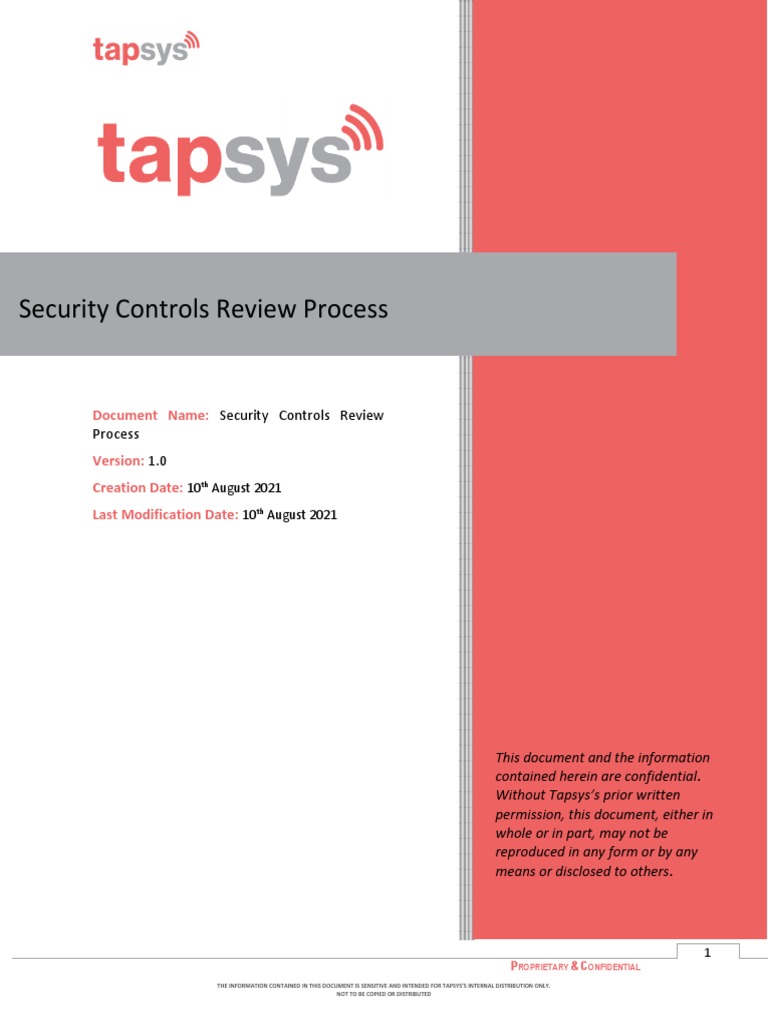 apsys Security Controls Review Process | PDF | Proprietary Software ...