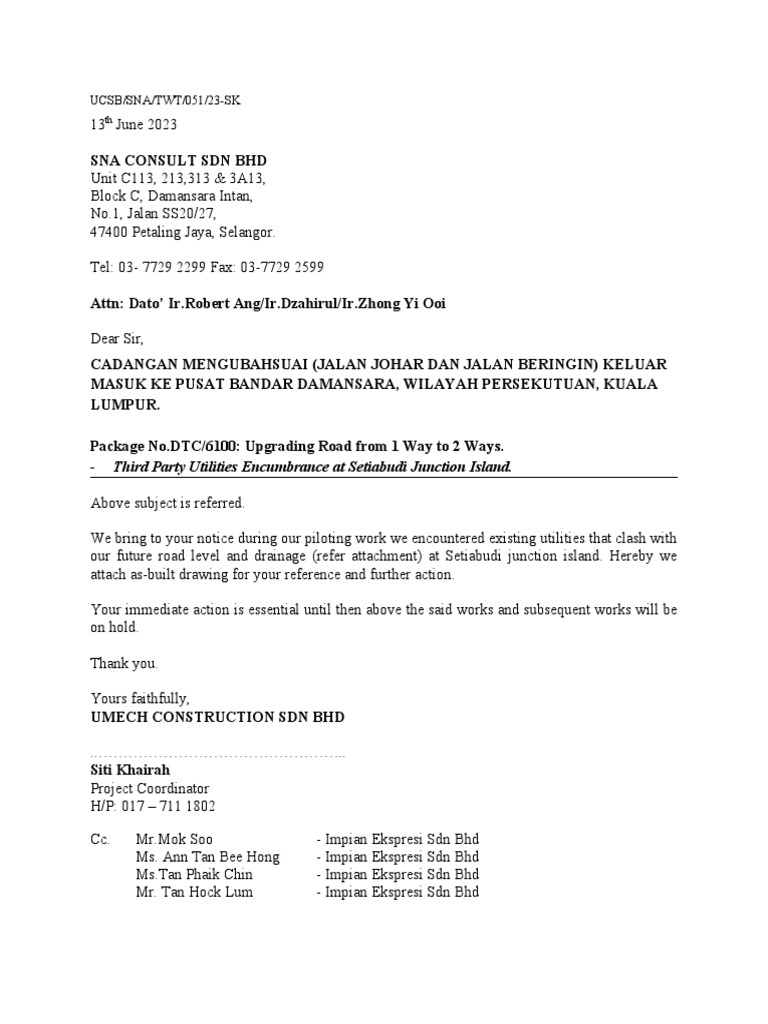 051 UCSB-SNA-TWT-051-SK Third Party Utilities Encumbrance at Setiabudi ...