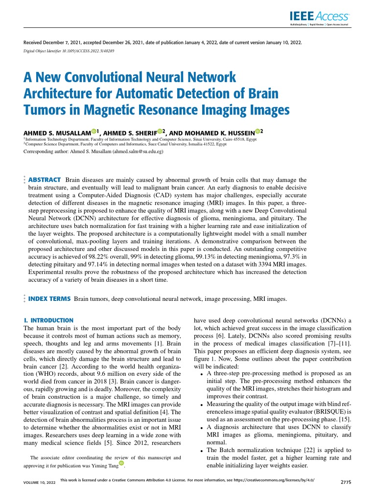 A New Convolutional Neural Network Architecture For Automatic Detection ... A New Convolutional Neural Network Architecture For Automatic Detection ...