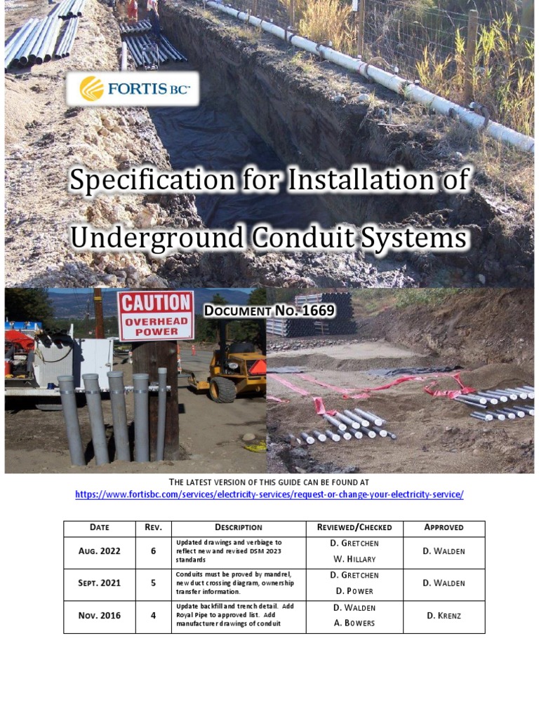 Underground Conduit Installation Guide | PDF | Specification (Technical ...