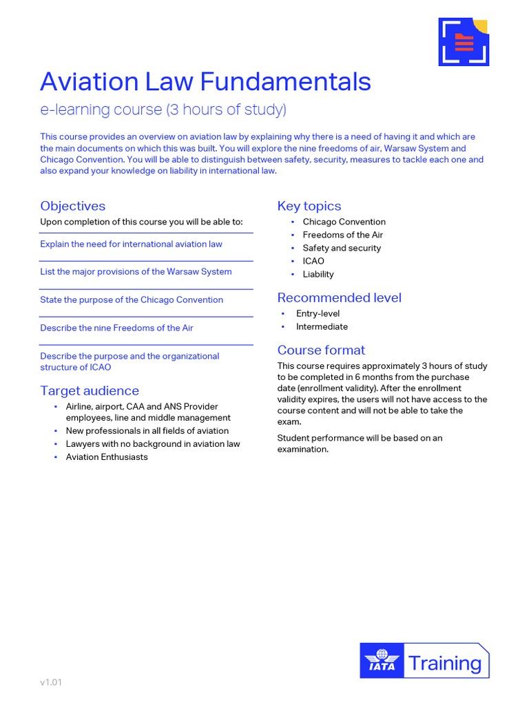 Aviation Law Fundamentals Course | PDF | International Law