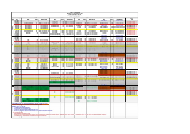 2022-2023 2. DÖNEM LİSANS DERS PROGRAMI (1) | PDF