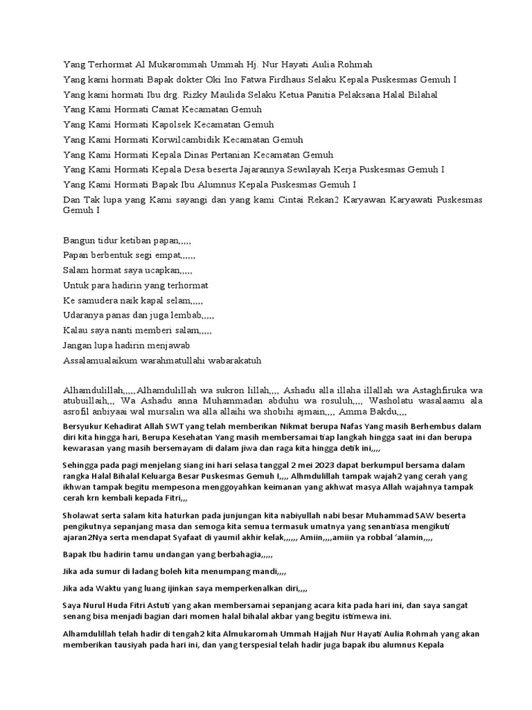 MC Halal Bihalal | PDF