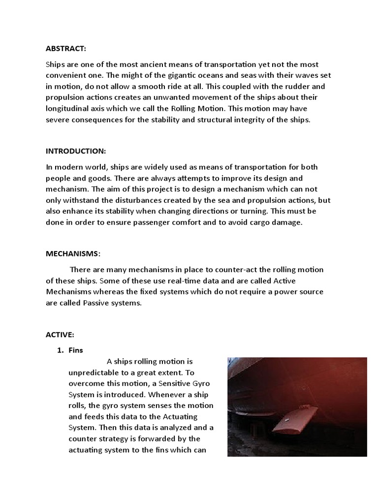 Mech CEP - Abstract, Intro & Mechanisms | PDF | Ships | Hull (Watercraft)