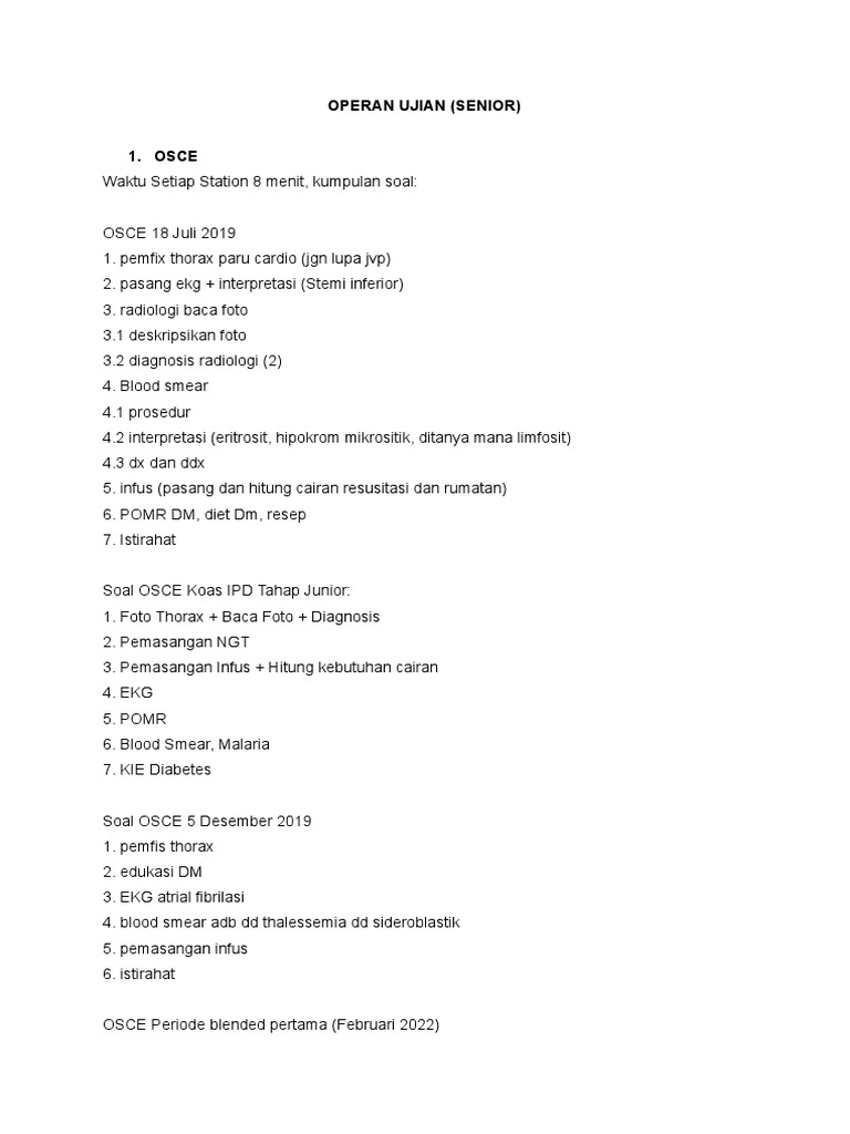 Operan Ujian (Senior) | PDF