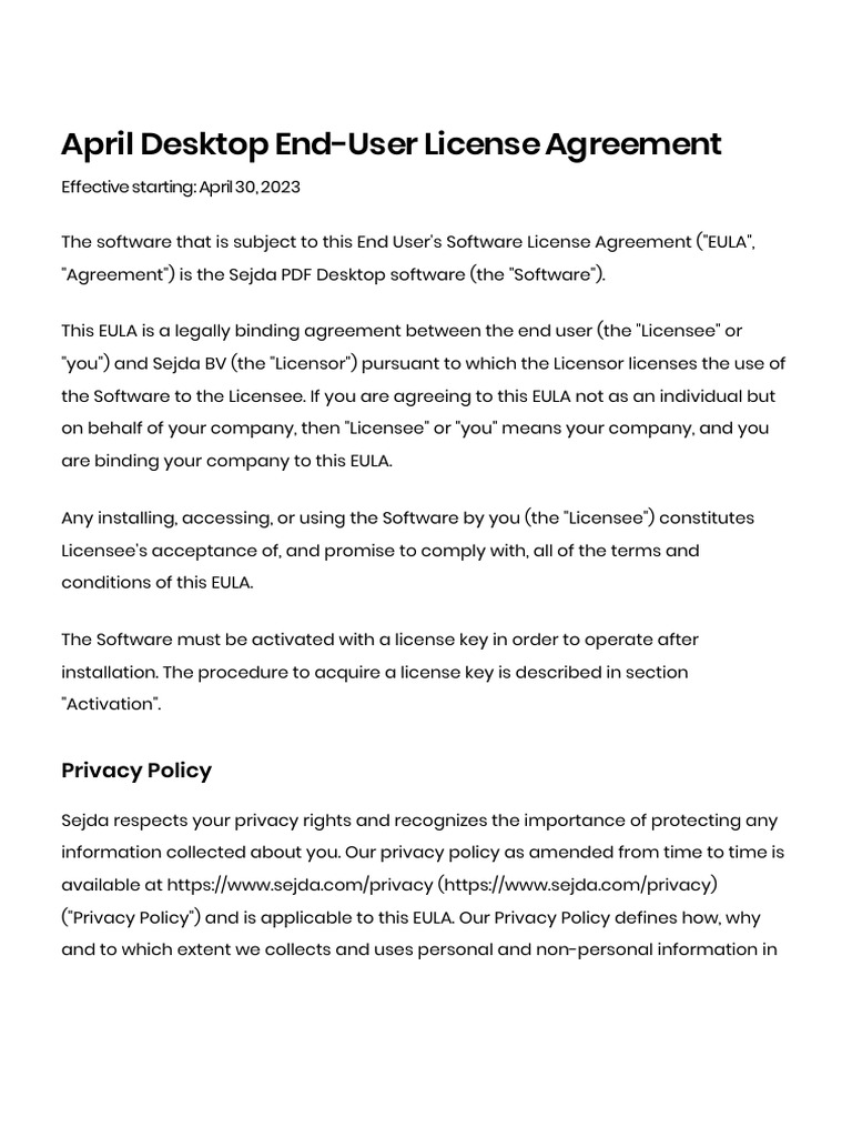 Edited EULA | PDF | License | Software