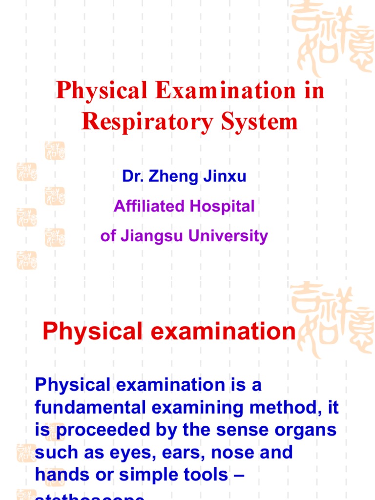 Physical Examination in Respiratory System | PDF | Lung | Breathing