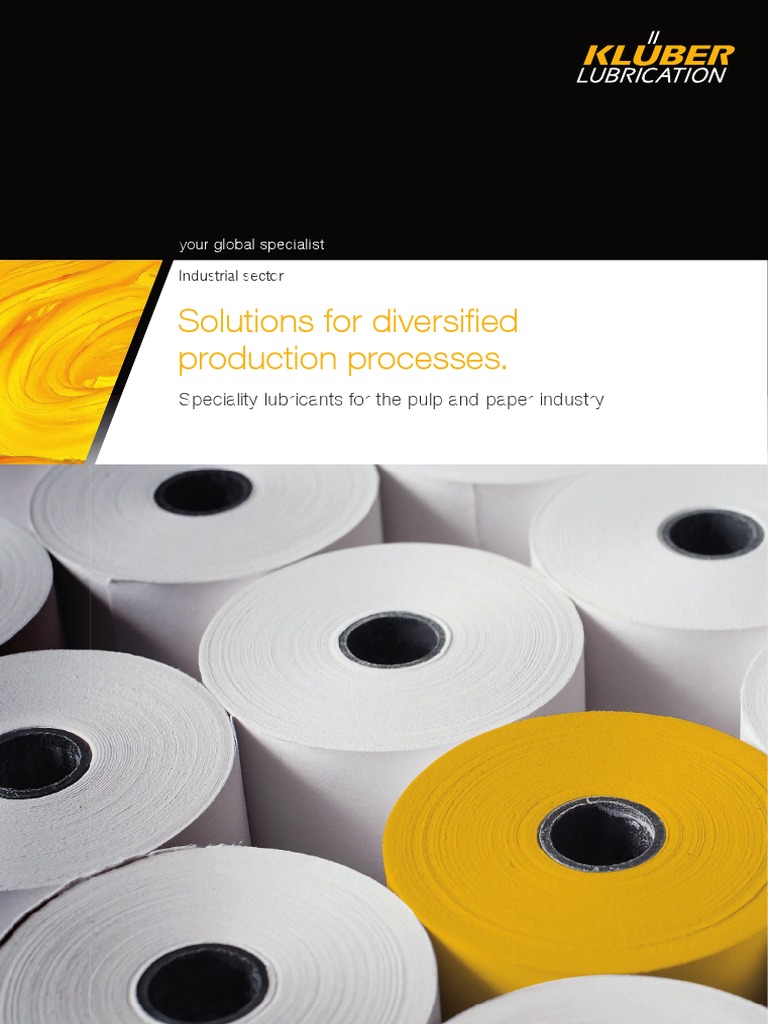 Specialty Lubricants for Paper Industry | PDF | Bearing (Mechanical ...