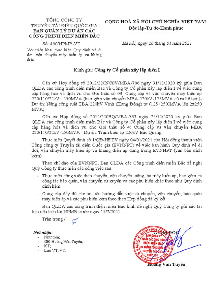 CV-PCC1 - Quy Dinh VV Di Doi, Bao Quan MBA, Khang Dien | PDF