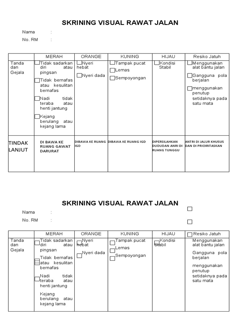Skrining Visual Rawat Jalan | PDF