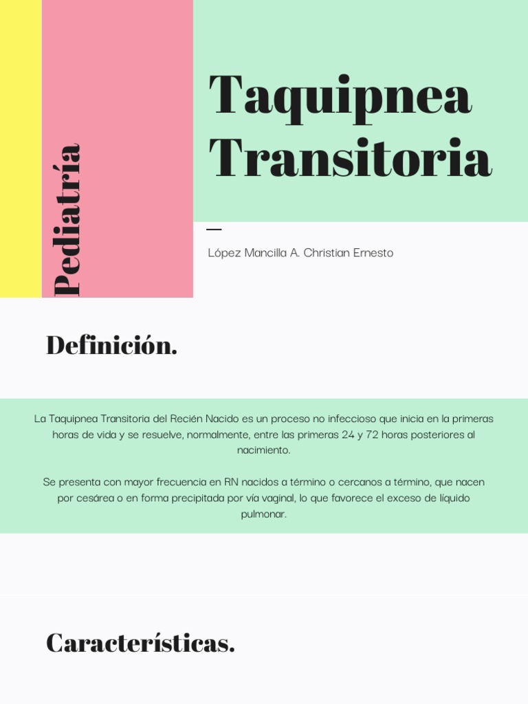 Taquipnea Transitoria en RN | PDF | Parto | Pulmón