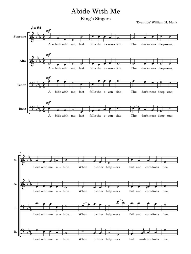 Abide With Me | PDF | Choral Music | Vocal Music