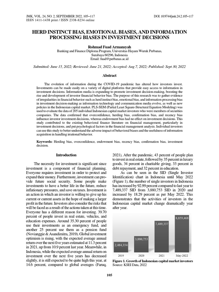 Herd Instinct Bias, Emotional Biases, and Information Processing Biases ... Herd Instinct Bias, Emotional Biases, and Information Processing Biases ...