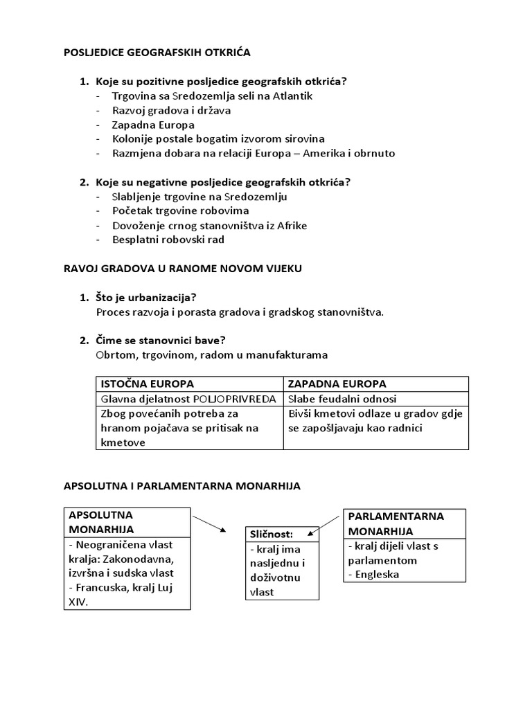 Posljedice Geografskih Otkrića | PDF
