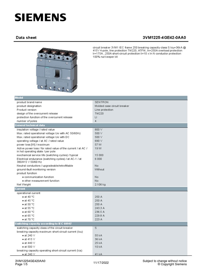 3VM12254GE420AA0 Datasheet en | PDF | Alternating Current | Electrical ...