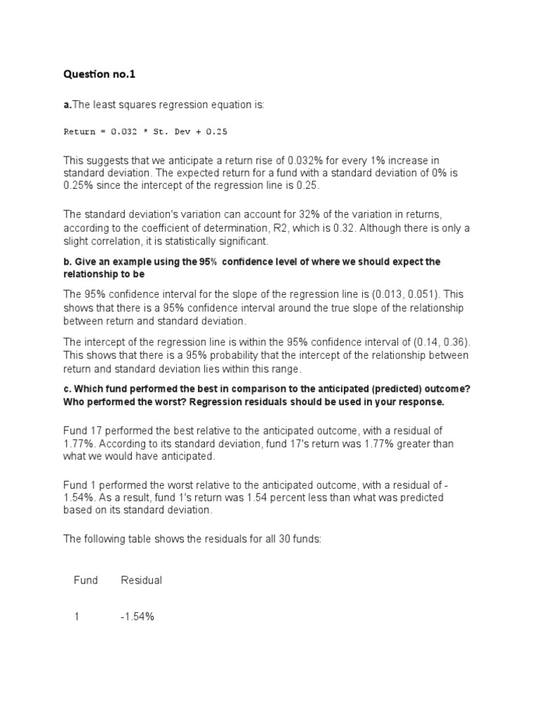 Solution | PDF | Errors And Residuals | Regression Analysis