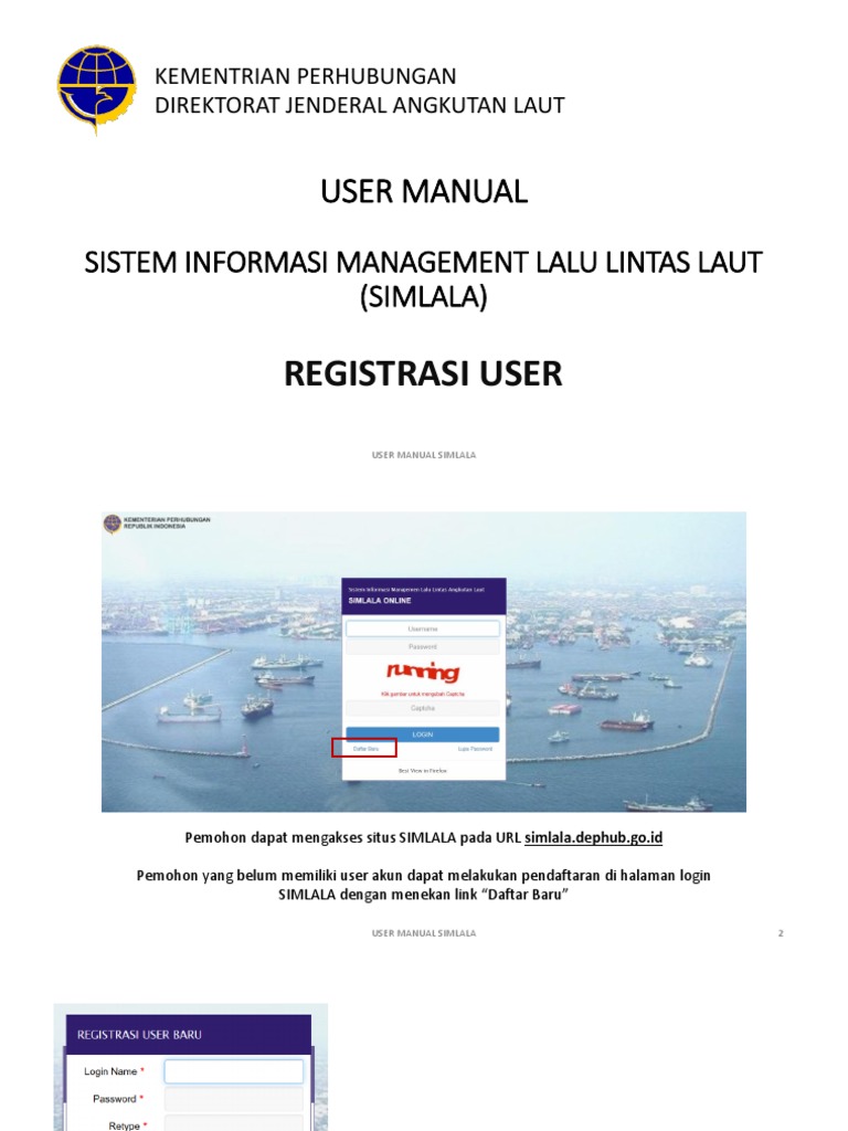 Simlala USER MANUAL 01 Registrasi User | PDF