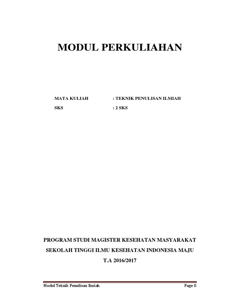 MODUL TEKNIK PENULISAN ILMIAH | PDF