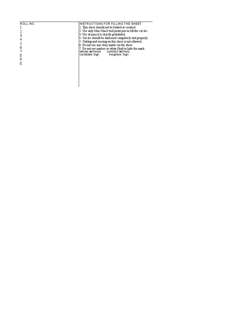 OMR Answer Sheet for 200 Questions | PDF | Optical Character ...
