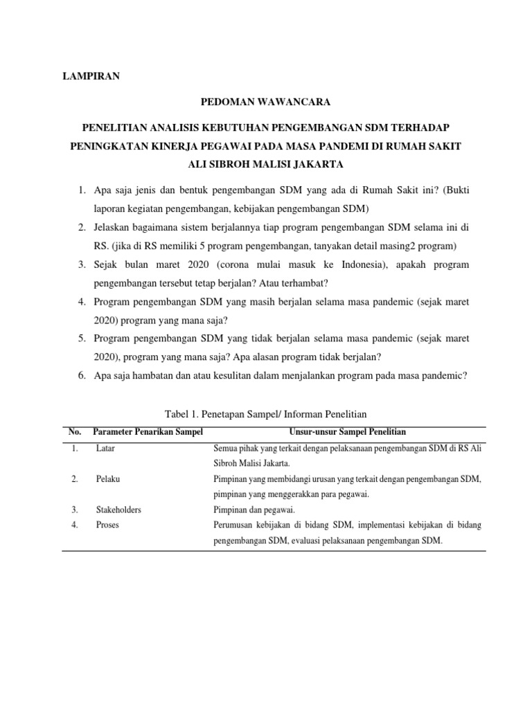 LAMPIRAN Pedoman Wawancara | PDF