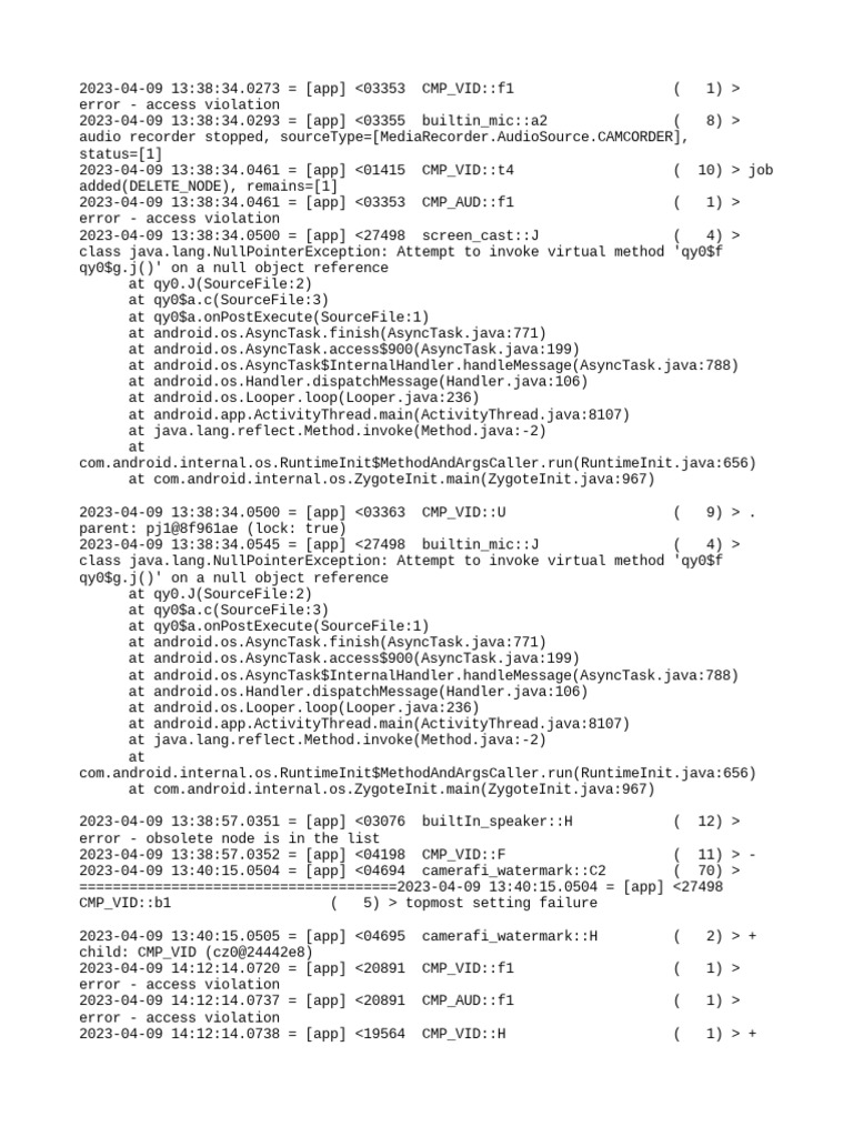 Usb Cam Log | PDF | Java (Programming Language) | Computer Data