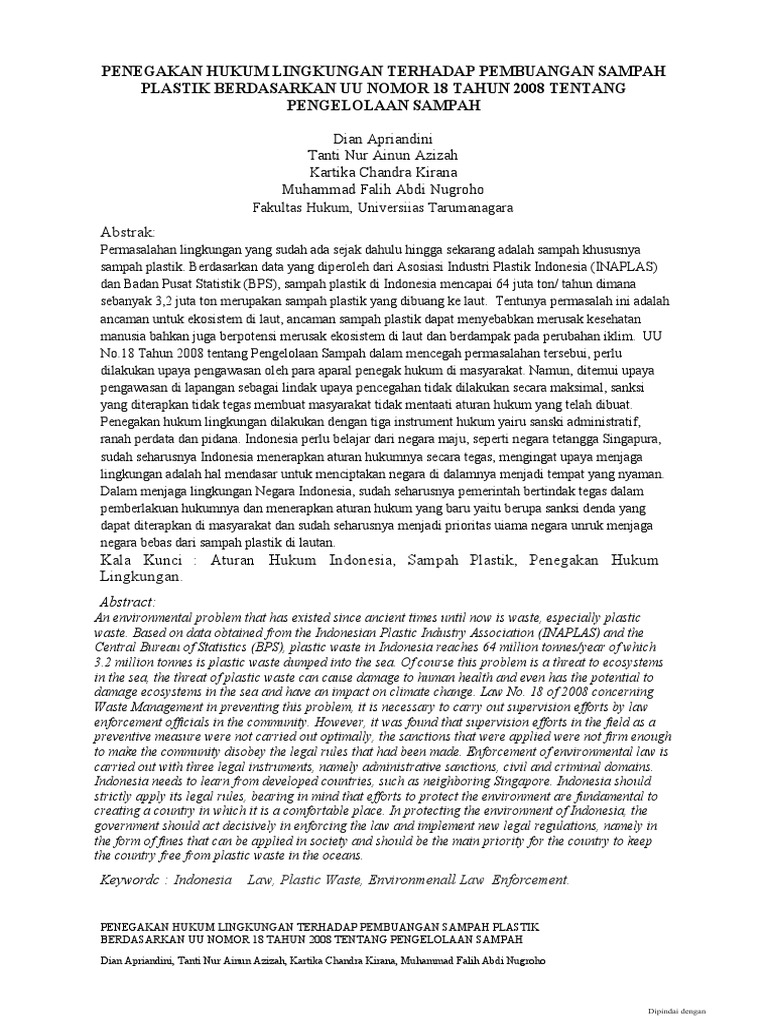 Jurnal Pengelolaan Sampah | PDF