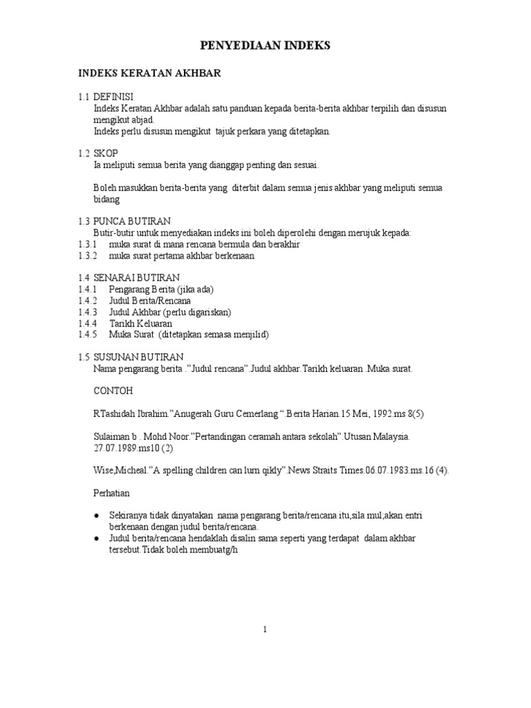Indeks Surat Khabar | PDF
