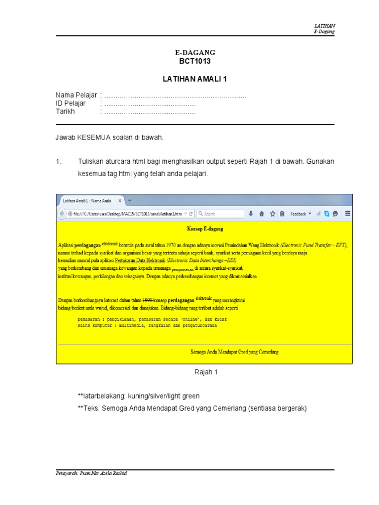 Latihan Amali 1 | PDF