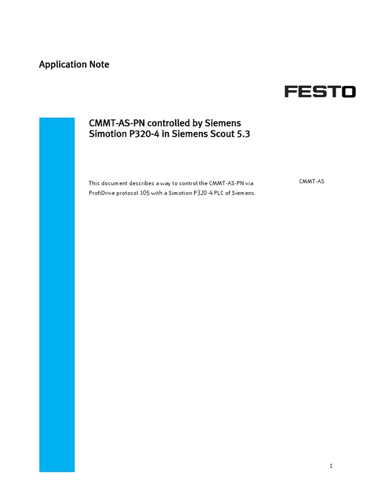 Application Note - CMMT - PN - Simotion | PDF | Application Software | Systems Engineering