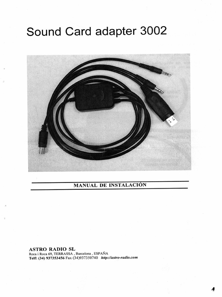 Sound Card Adapter 3002 - Spanish User Manual | PDF