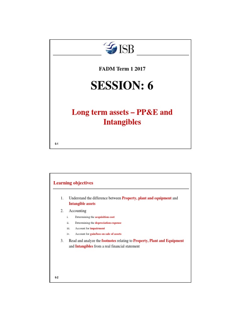 Session 6 Long Term Assets - Handout | PDF | Depreciation | Book Value