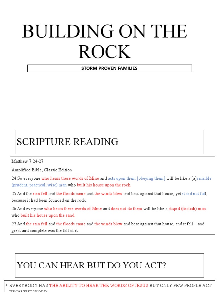 Building On The Rock | PDF