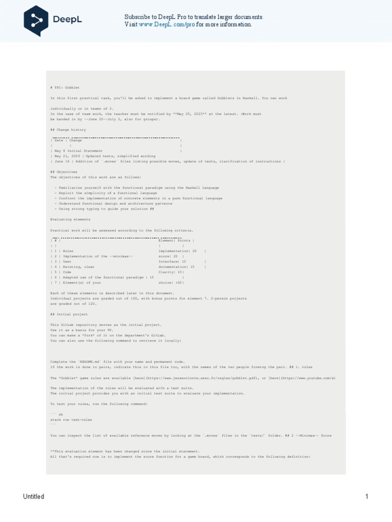 Haskell Gobblet Game Implementation Guide | PDF | Functional Programming | Software Development