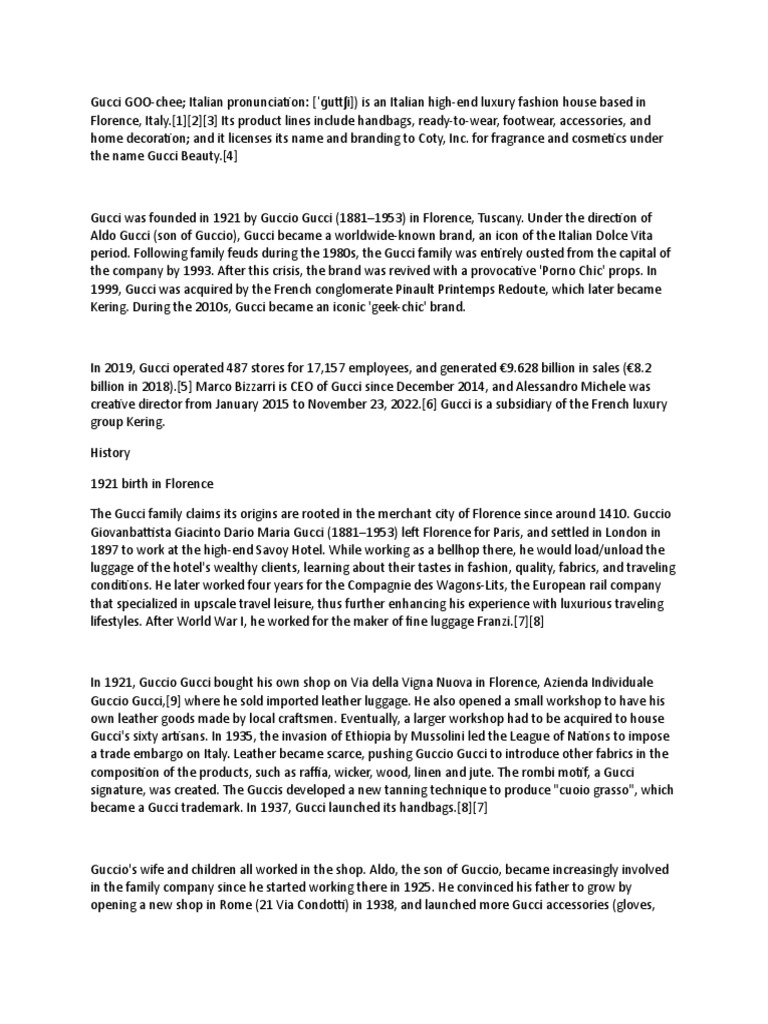 Gucci Pdf Consumer Goods Brand