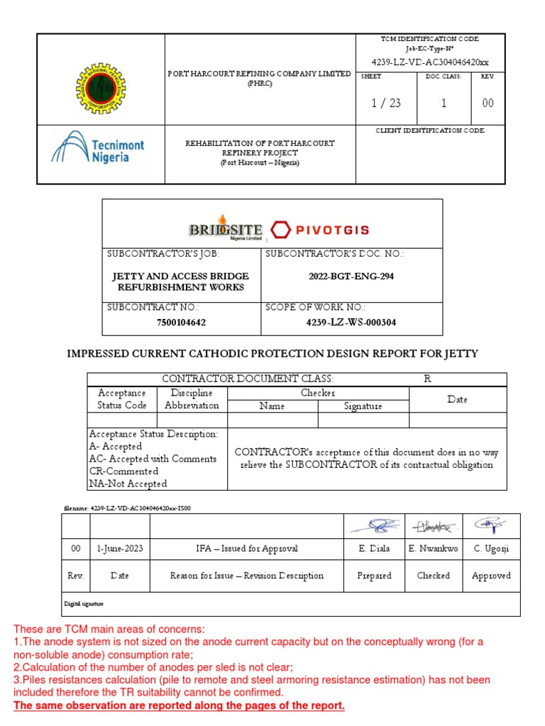 1 June 2023 - 4239-LZ-VD-AC304046420xxx - Impressed Current Cathodic Protection Design Review ...