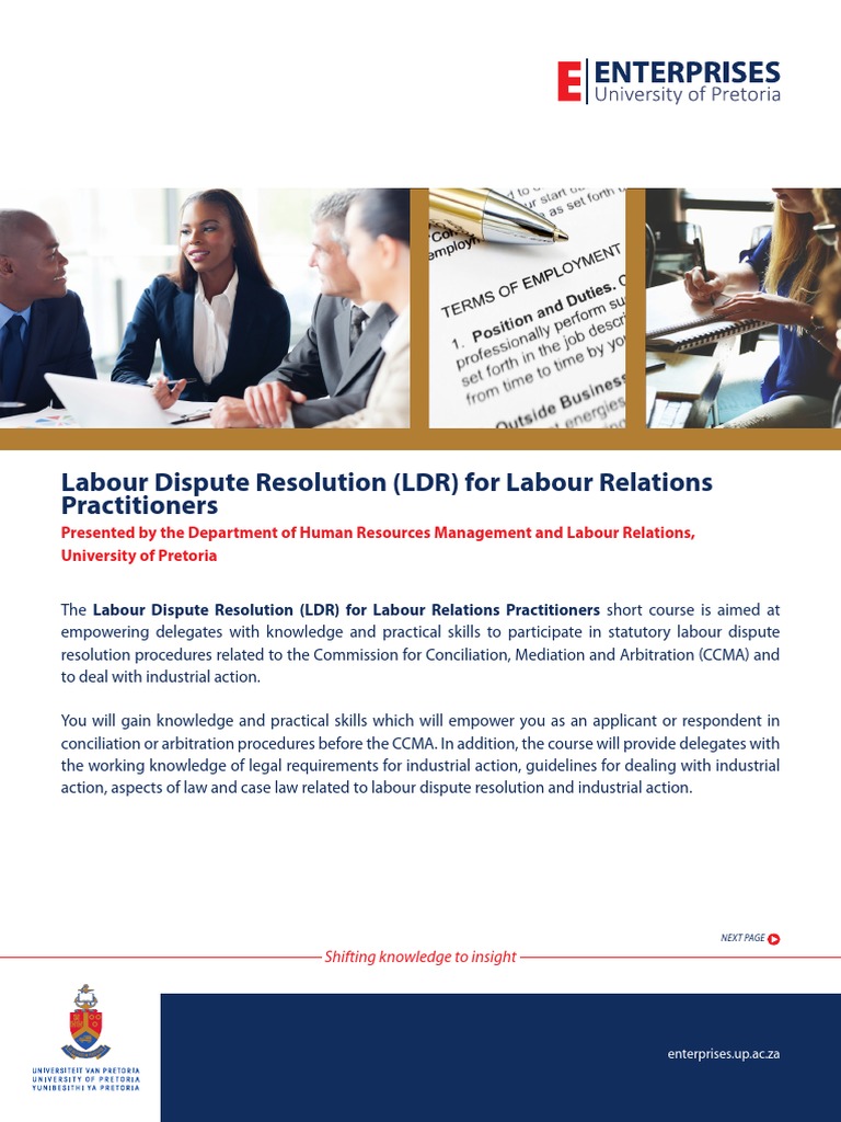 Labour Dispute Resolution (LDR) for Labour Relations Practitioners ...