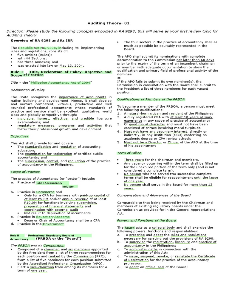 At 01 Ra 9298 | PDF | Certified Public Accountant | Accounting