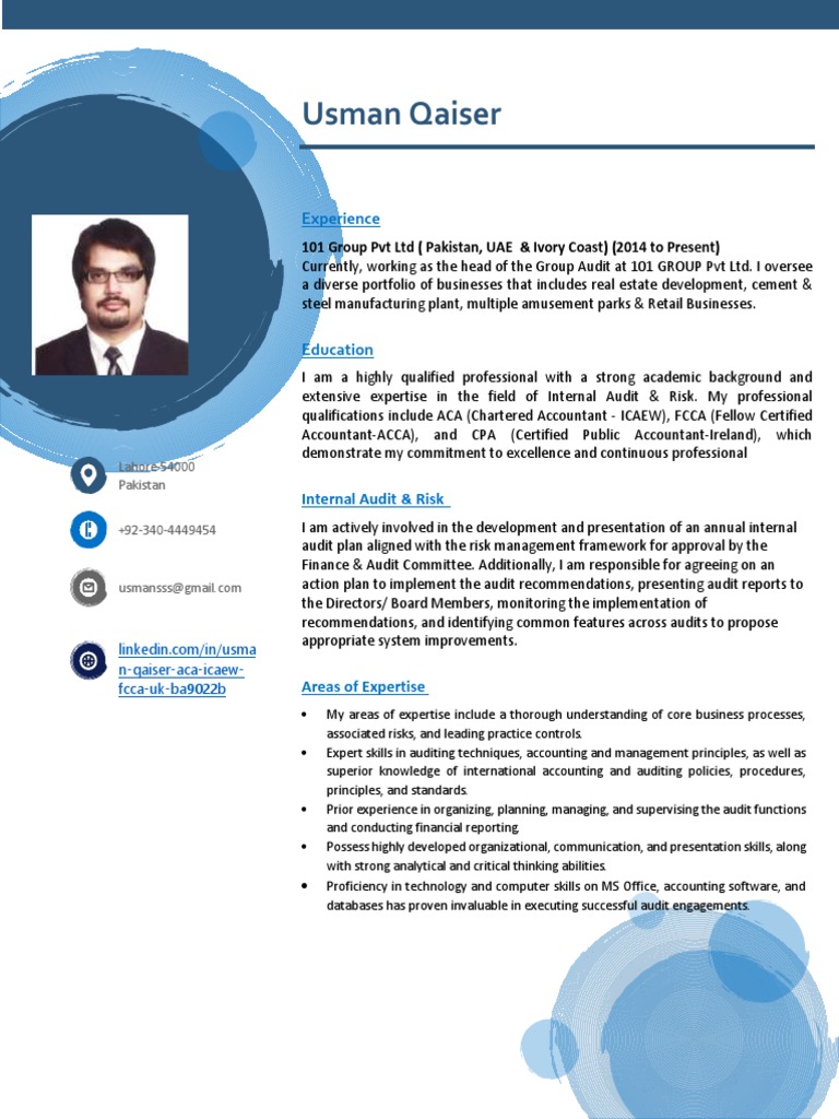 Usman Qaiser-Profile | PDF | Accounting | Internal Audit